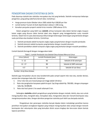 Espa4123 statistika modul 1 | PDF