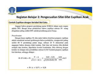 ESPA 4123 - Statistika Ekonomi Modul 5 : Teori Cuplikan (Sampling) | PPTX