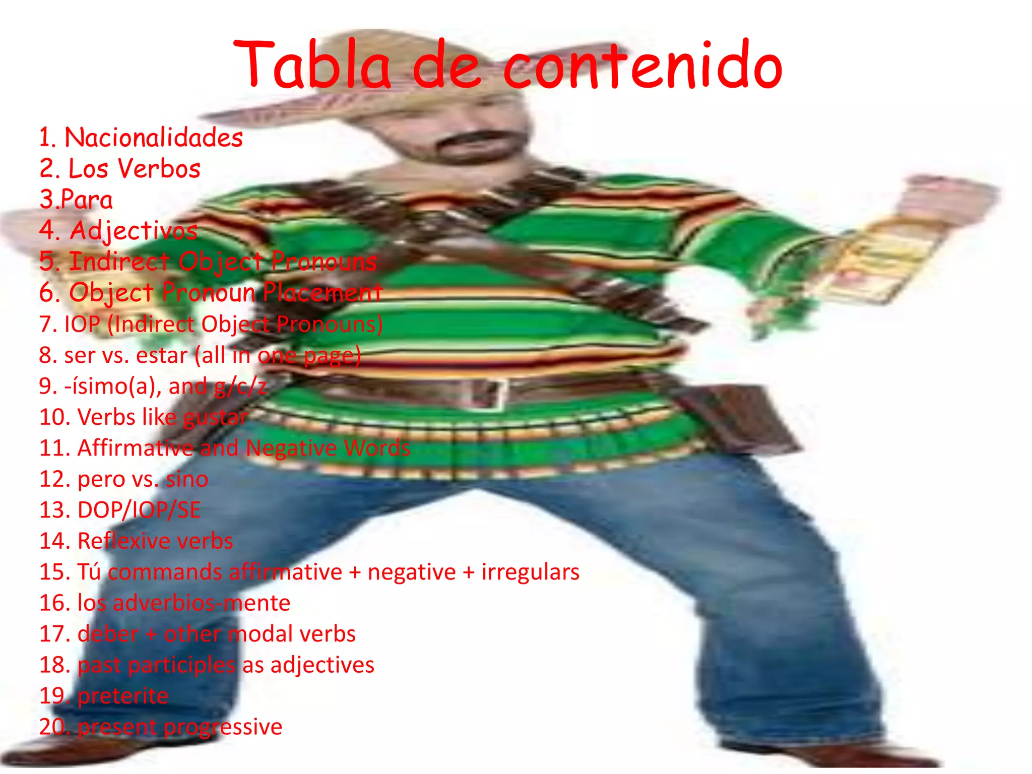 Spanish 2 Grammar Book | PPTX