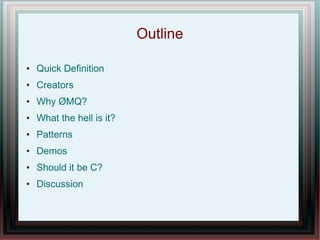 Introduction to ZeroMQ - eSpace TechTalk | PPT