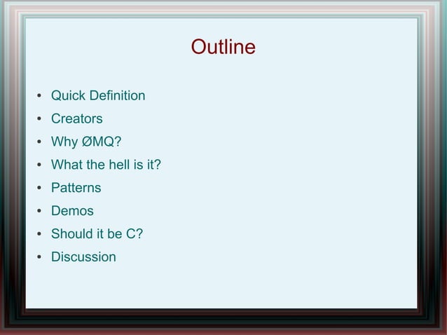 Introduction to ZeroMQ - eSpace TechTalk | PPT