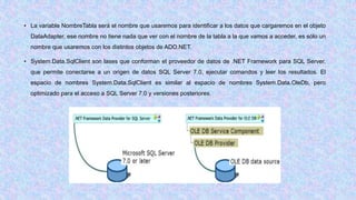 ESPACIO DE NOMBRES SYSTEM.DATA.SQLCLIENT | PPTX