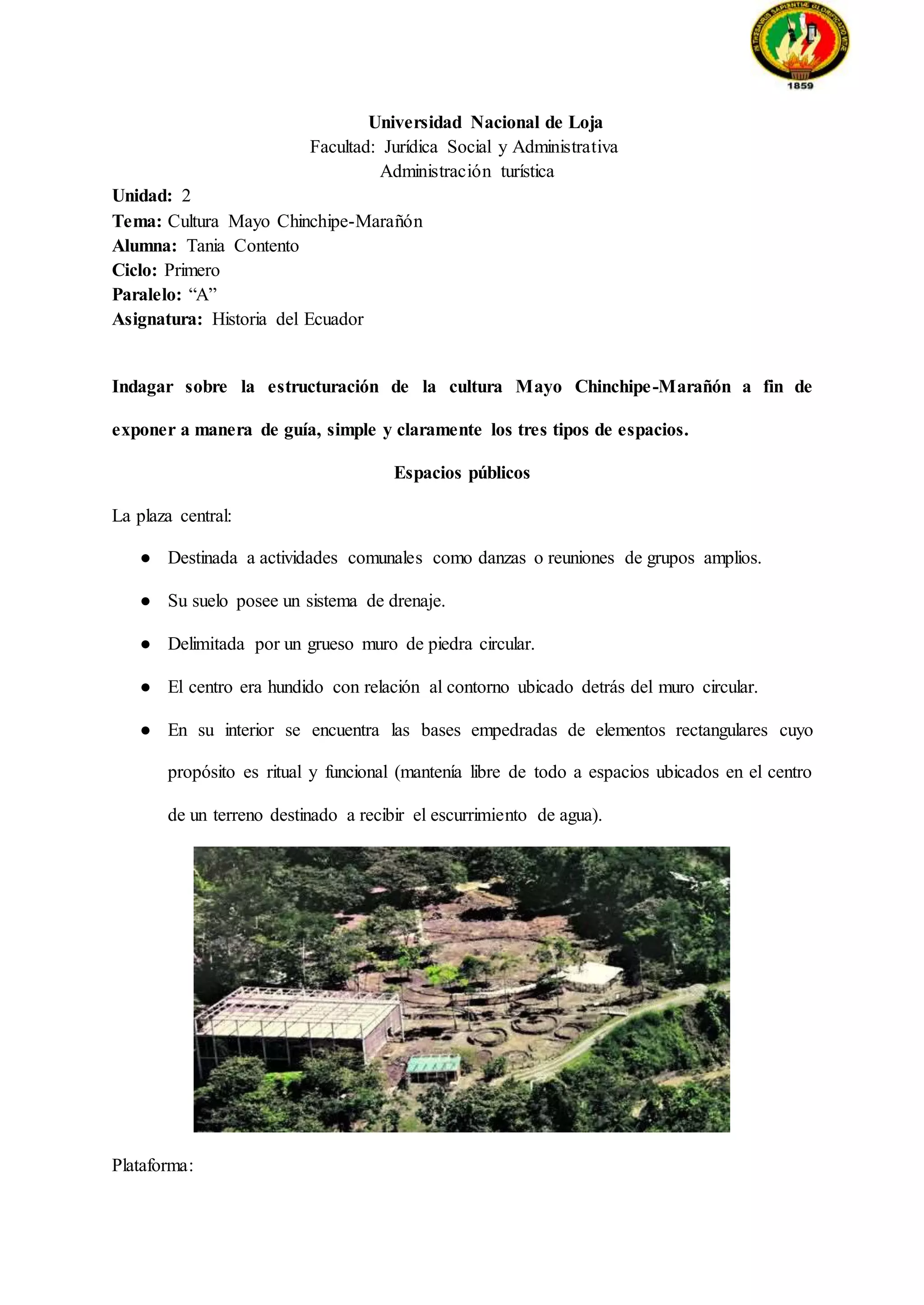 Espacios de la cultura mayo chinchipe marañon | DOCX