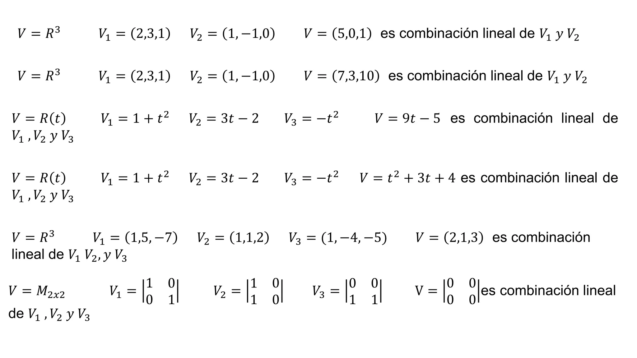 Espacios Vectoriales de álgebra lineal primero | PPTX