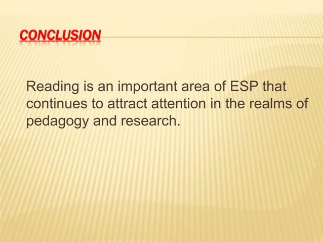 Esp and reading skill in applied linguistics | PPTX