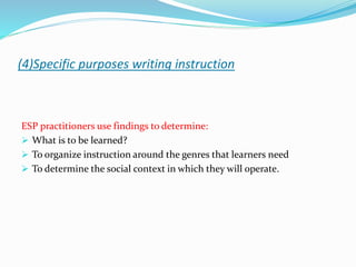 Esp and writing skill in applied linguistics | PPTX