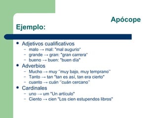 Apócope - Español | PPT
