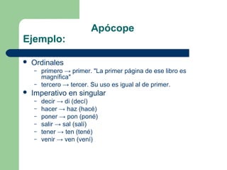 Apócope - Español | PPT