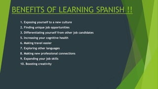 Español first class notes , help to learn | PDF