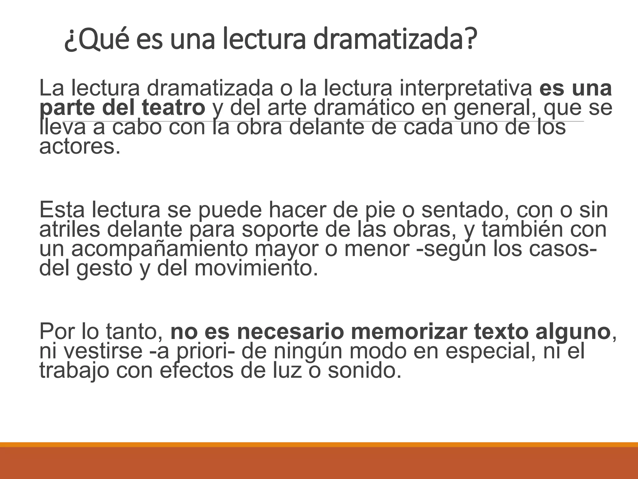 Lectura dramatizada de una obra de teatro | PPTX