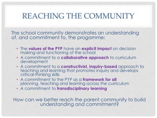 PYP self-study - purpose and results | PPTX