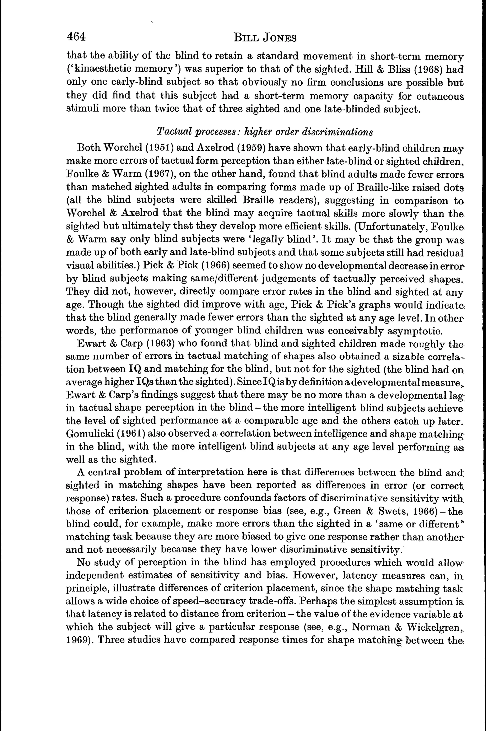 Espatial perception in the blind | PDF