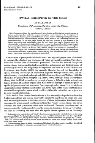 Espatial perception in the blind | PDF