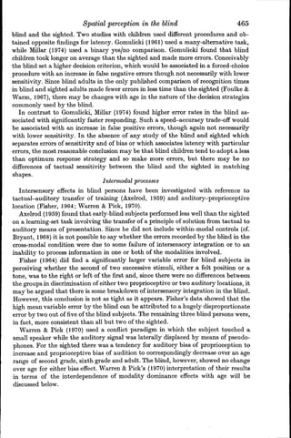 Espatial perception in the blind | PDF