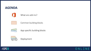 ESPC20 Learn the Key Building Blocks for Developing Office Add-ins | PPT