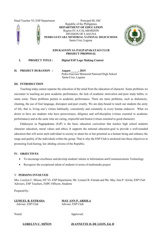 Esp club project proposal | DOC