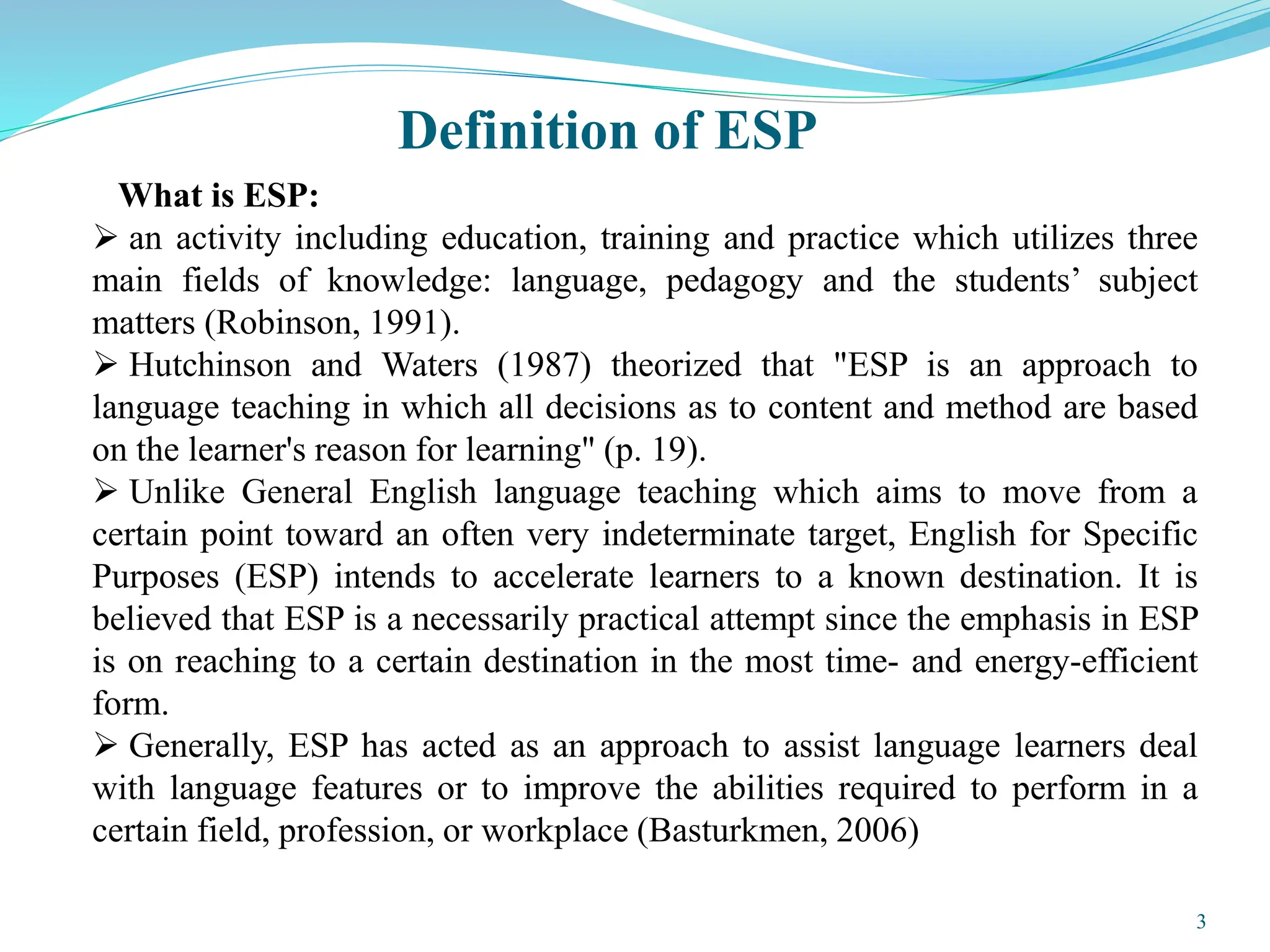 ESP Course 1 origin of english for specific.pptx | Education