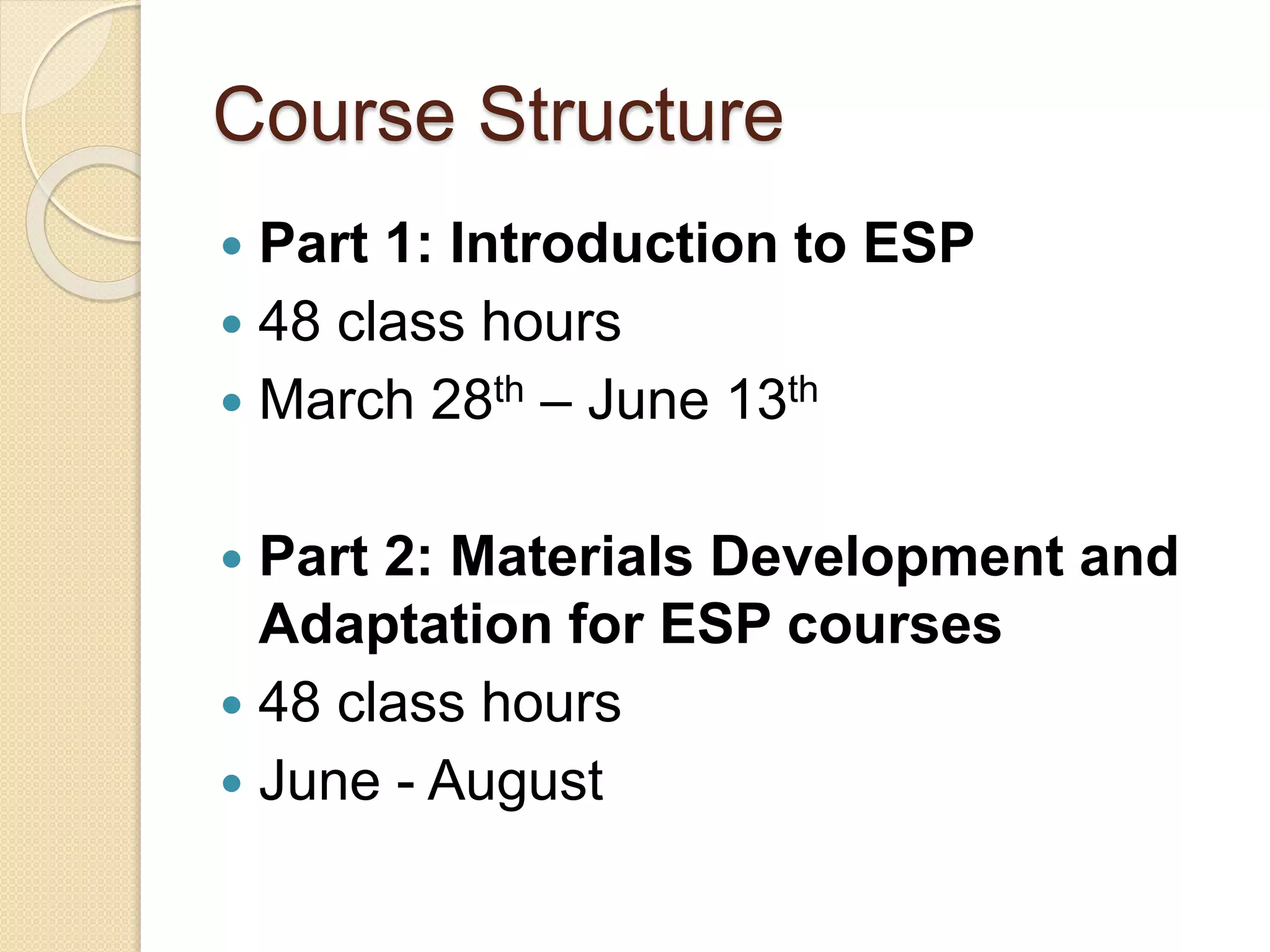 Esp course introduction | PPT