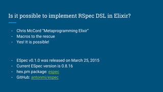 Espec |> Elixir BDD | PDF