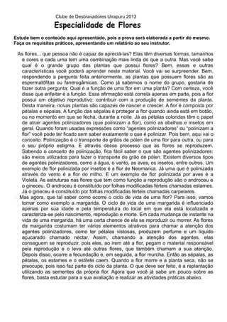 Especialidade de Flores | PDF
