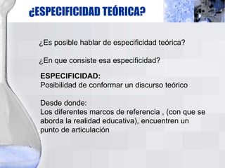 Especificidad Teórica | PDF