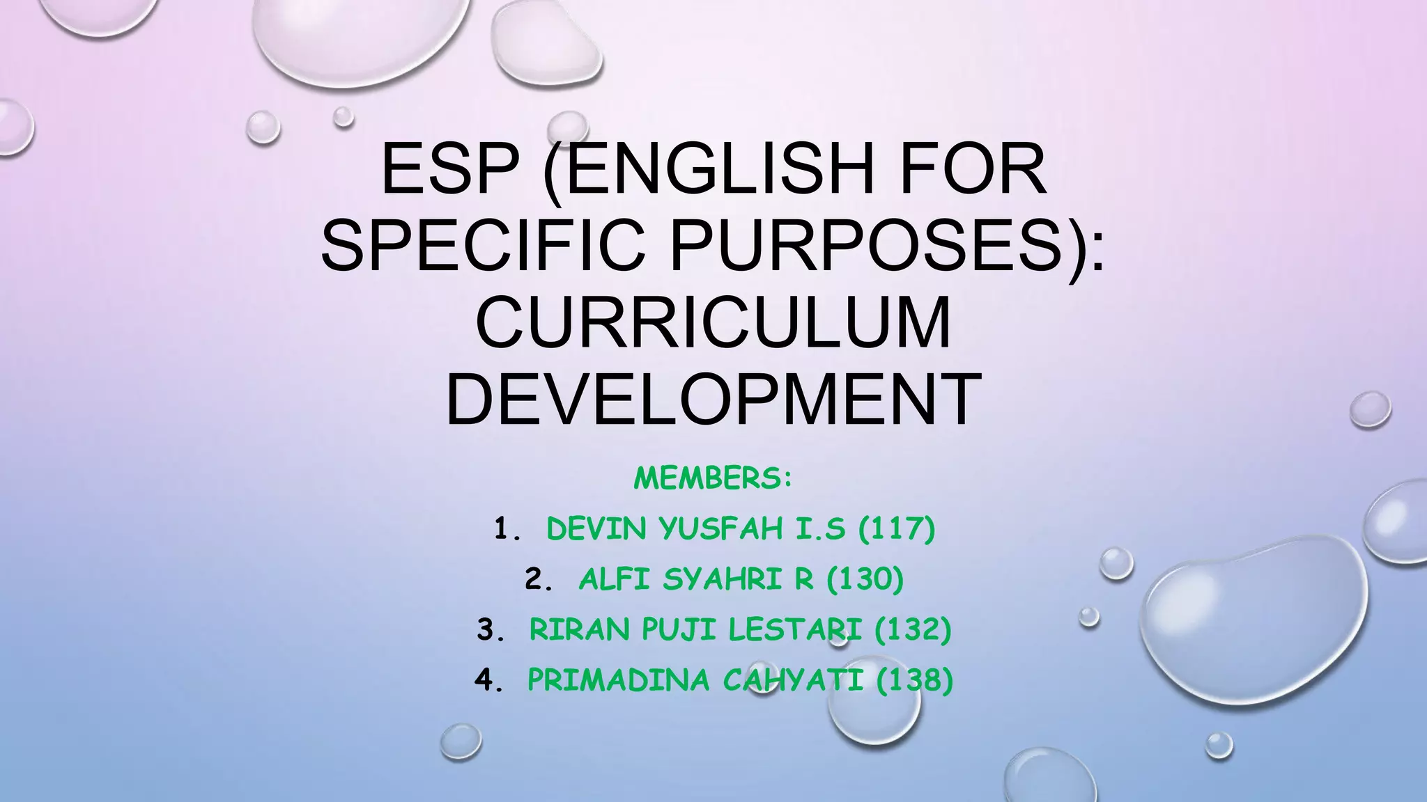 Esp (english for specific purposes) | PPTX