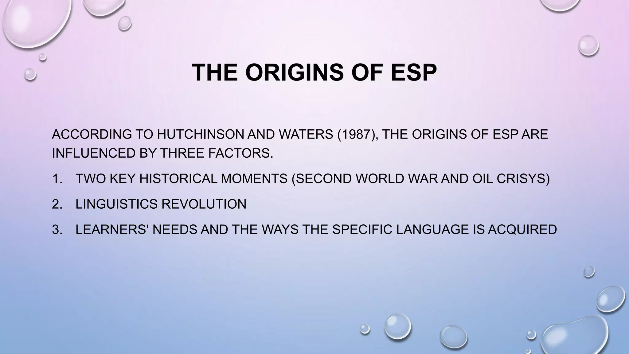 Esp (english for specific purposes) | PPTX
