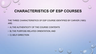 Esp (english for specific purposes) | PPT