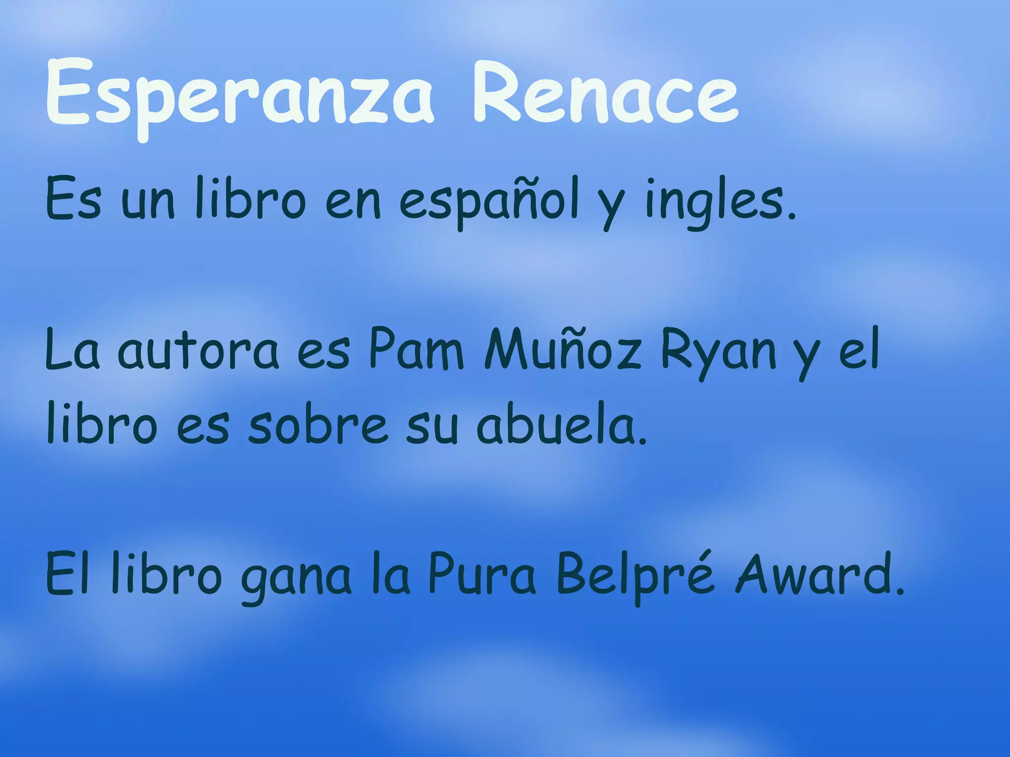 Esperanza Renace - Megan Sherburne SPA 052 | PPT | Books and Literature