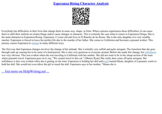 Esperanza Rising Character Analysis | PPT
