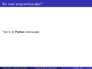 Python ile ESP Programlama | PPT
