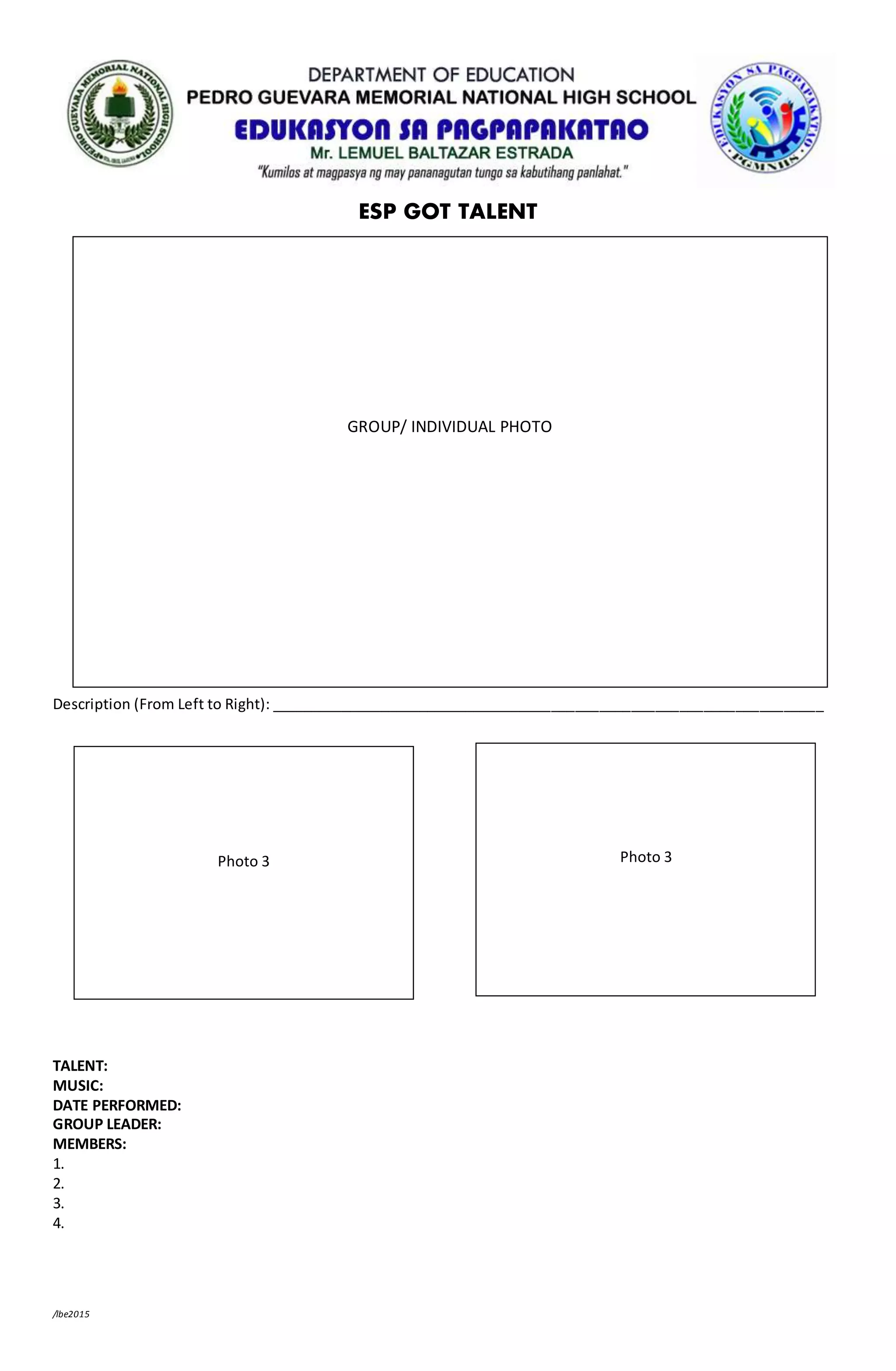 Esp Got Talent Summary Report | DOCX