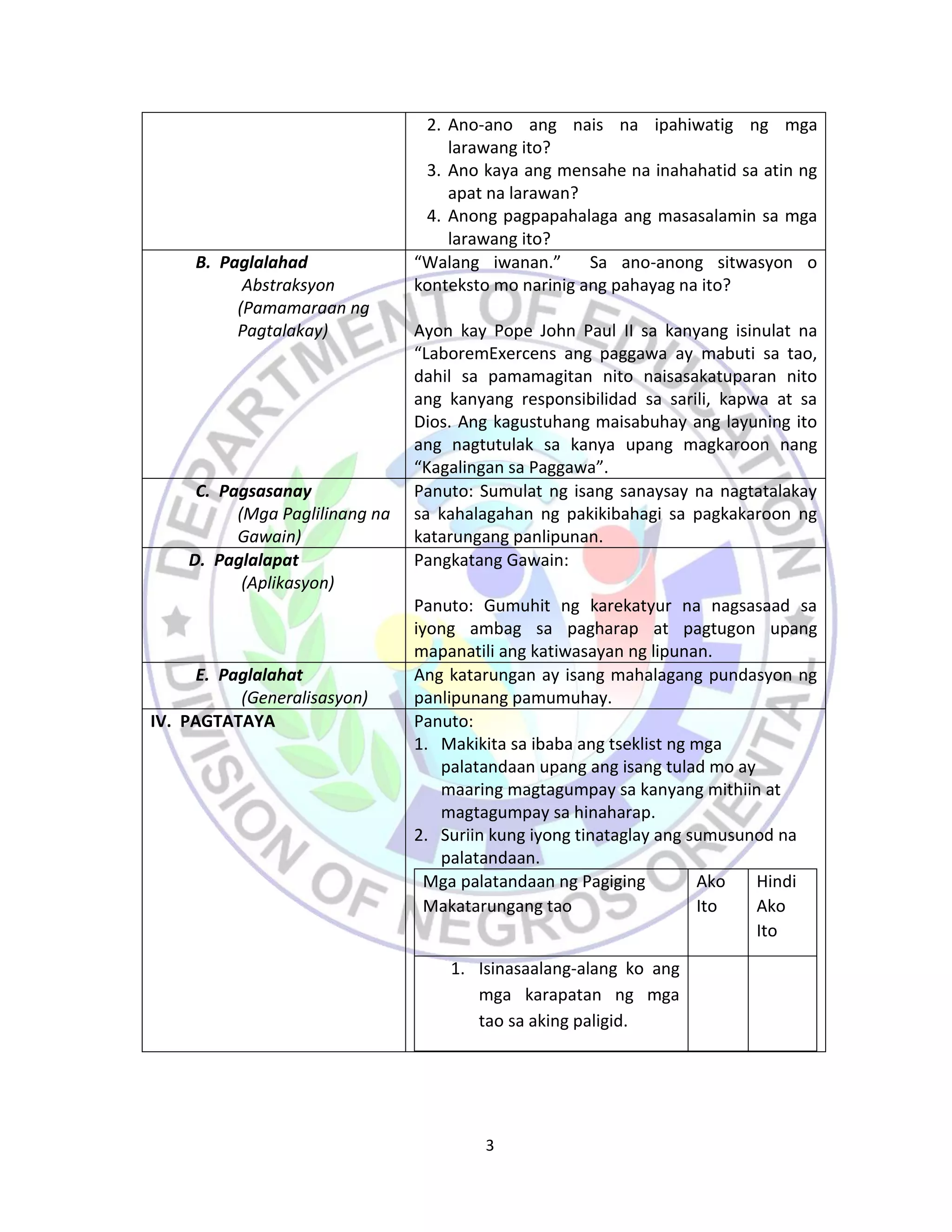 Es p grade 9 3rd quarter | PDF