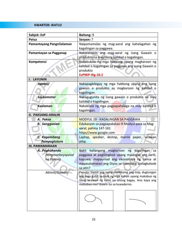 Es p grade 9 3rd quarter | PDF