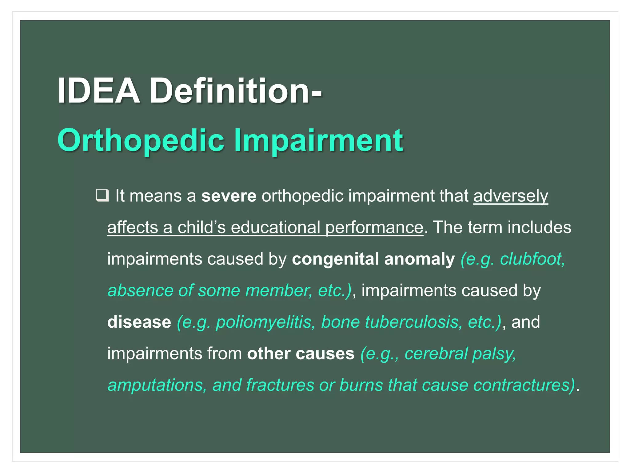 Physical and Neurological Impairment | PPTX