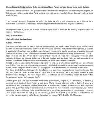 Espiritualidad y carisma en santa maría eufrasia | PDF