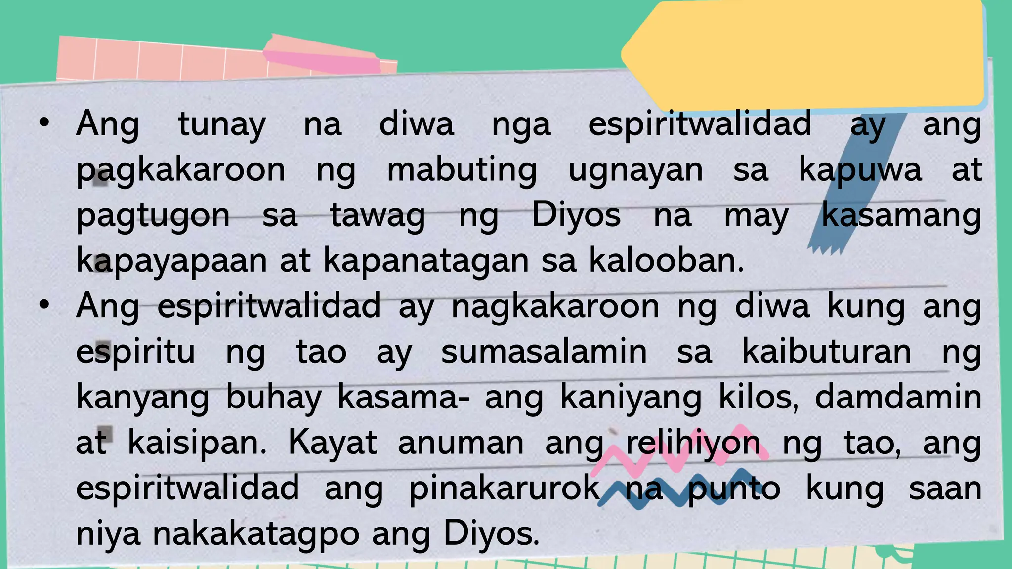 ESPIRITWALIDAD grade 10- edukasyon sa pagpapakatao | PPTX