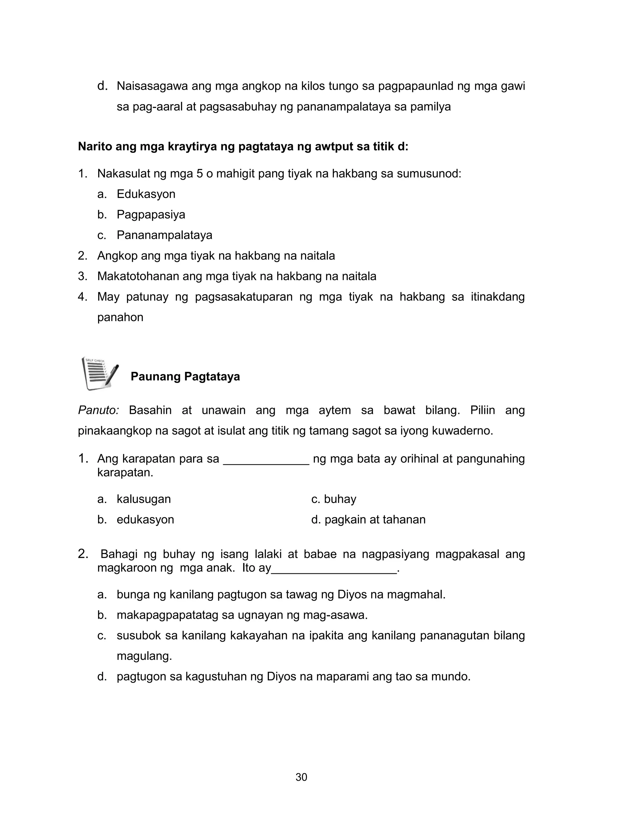 K to 12 - Grade 8 Edukasyon sa Pagpapakatao Learner Module | PDF