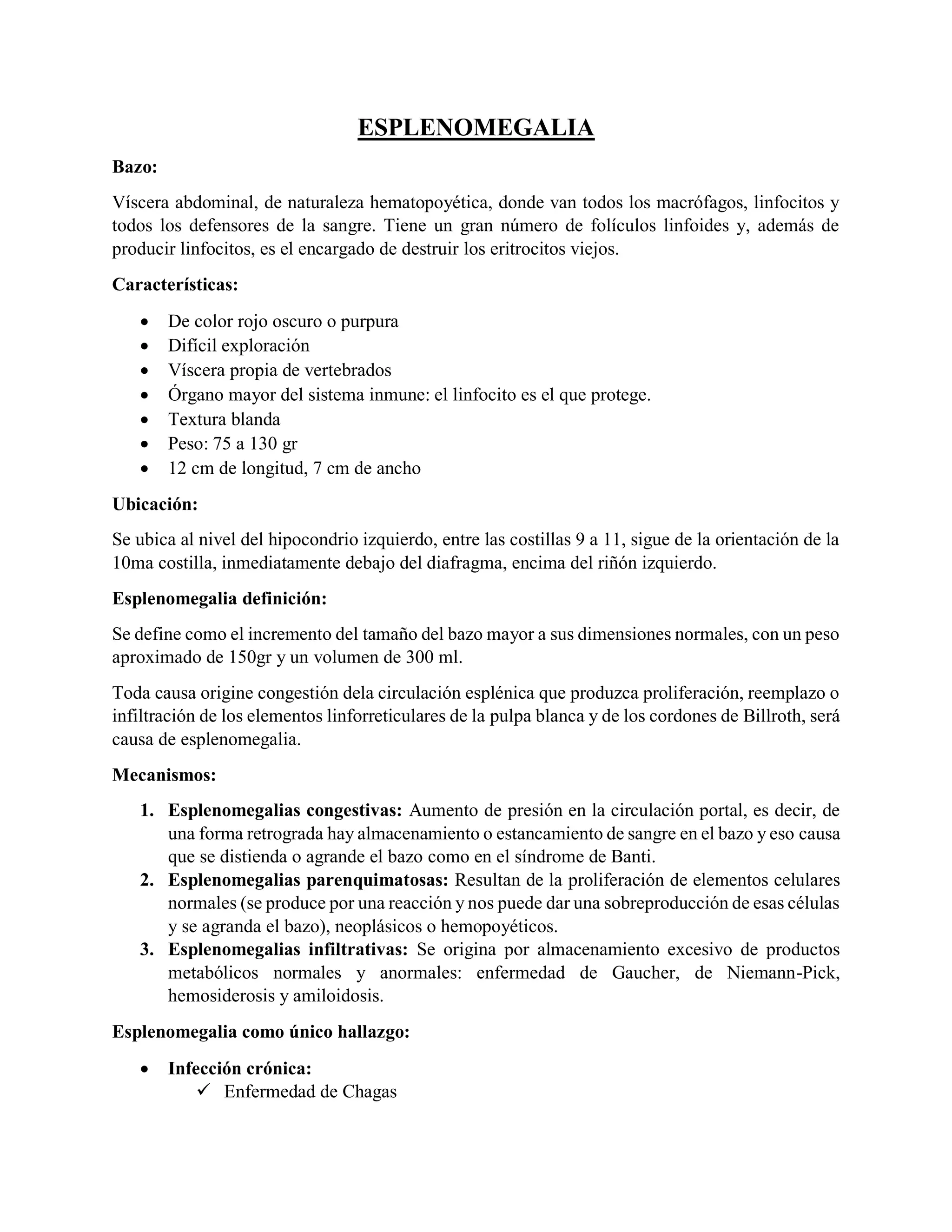 Esplenomegalia | PDF