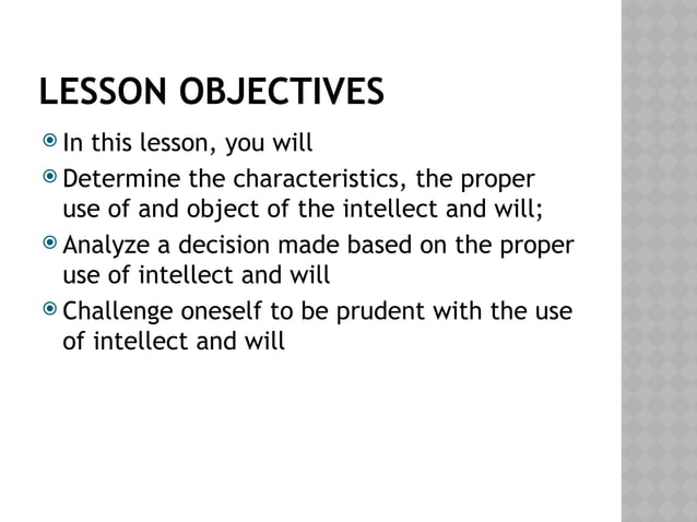ESP_Lesson6_Values Education Intellect and Will | PPTX