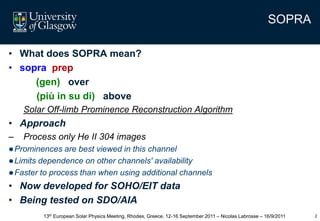 A new solar prominence catalogue with SOPRA | PPT