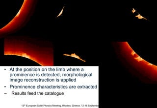 A new solar prominence catalogue with SOPRA | PPT