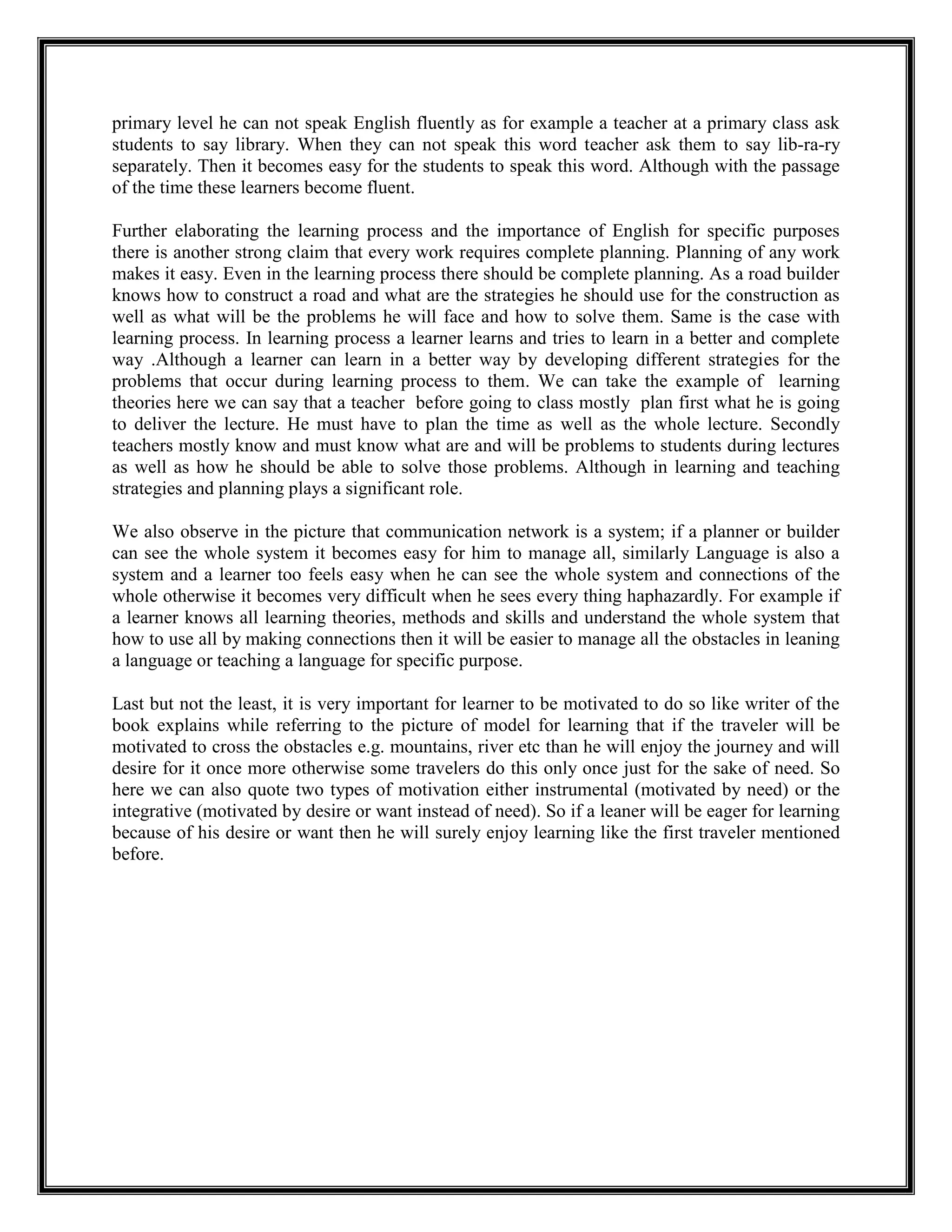 Esp model for learning | DOCX