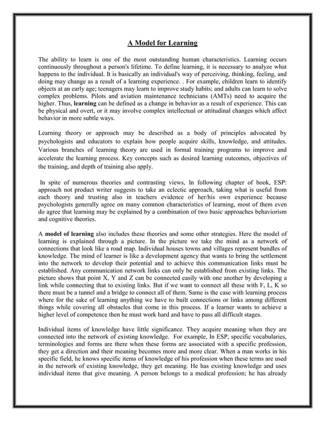 Esp model for learning | DOCX