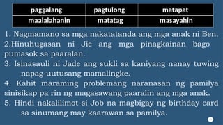 3p's umiiral sa pamilya, ang pagmamahalan , pagtutulungan ...
