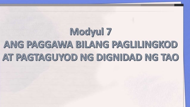 ESP Modyul 7 Grade 9 | PPTX