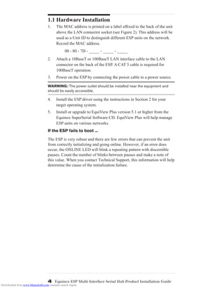 Manual HUB SERIAL EQUINOX | PDF