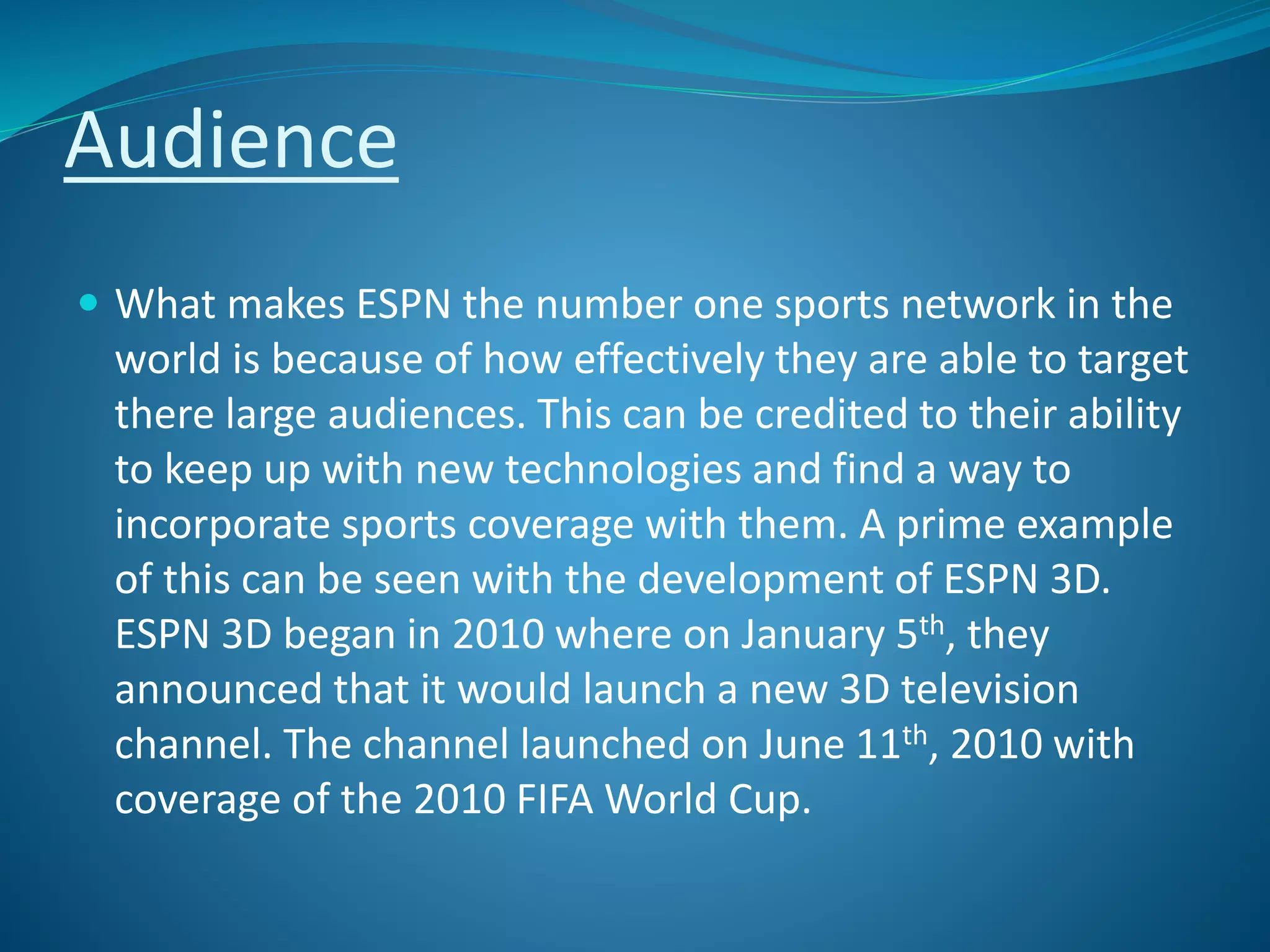 Report on ESPN TV Channel | PPT