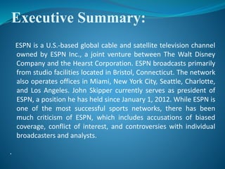 Report on ESPN TV Channel | PPT