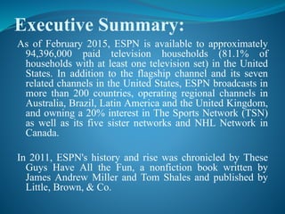Report on ESPN TV Channel | PPT
